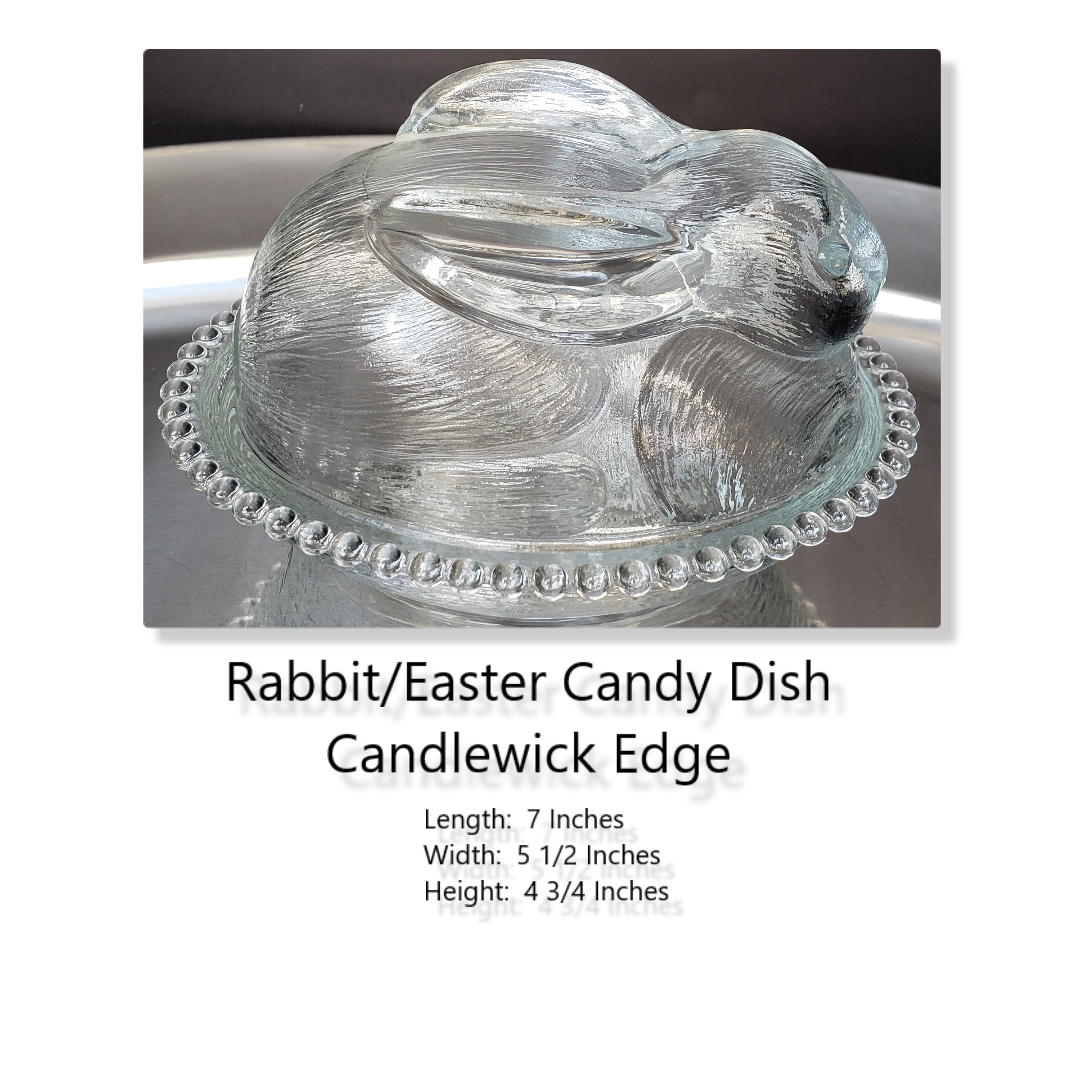 Rabbit Candy Dish & Lid Candlewick EXCELLENT Easter Decor | Etsy