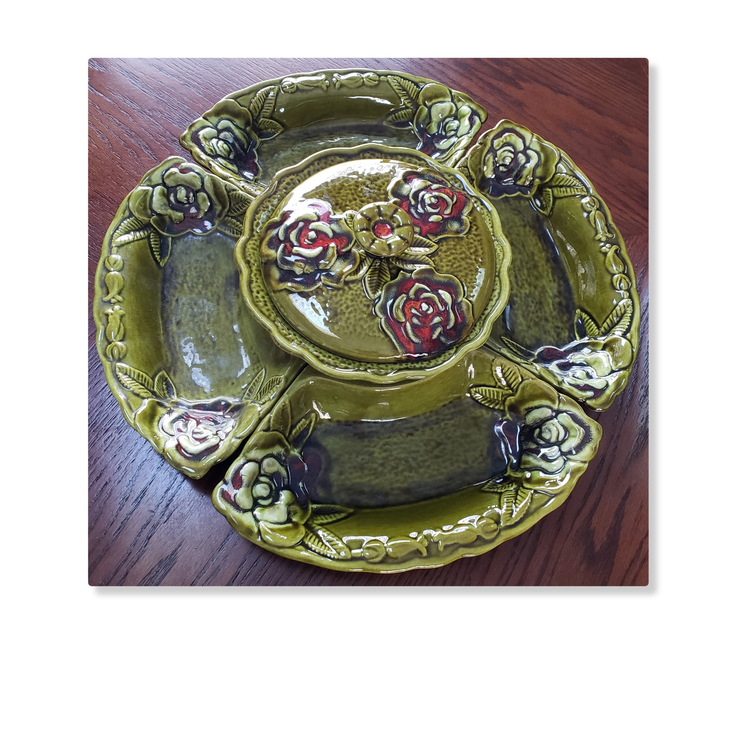 USA California Pottery Retro Lazy Susan or Condiment Set No. 567 W ...