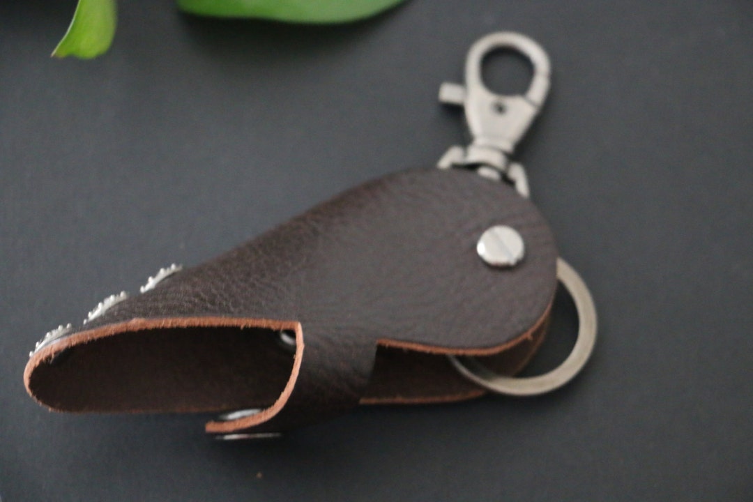 Leather Keychain Mens Leather Key Chain Brown Leather Keychain Leather ...