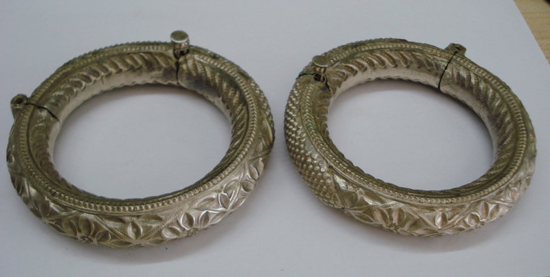 Vintage Antique Collectible Tribal Old Silver Anklet Ankle - Etsy