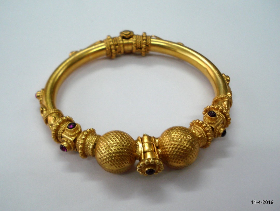 Sterling Silver Gold Vermeil Gold Gilded Bangle Bracelet Gold Plated ...