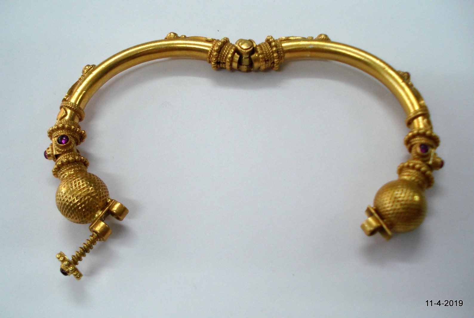 Sterling Silver Gold Vermeil Gold Gilded Bangle Bracelet Gold Plated ...