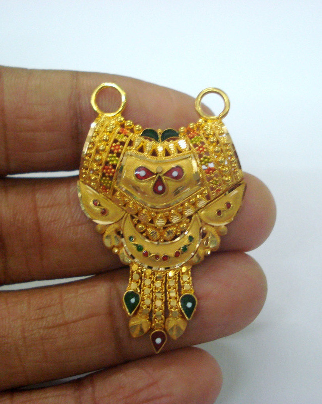 20kt Gold Pendant Necklace Handmade Gold Jewellery Rajasthan - Etsy