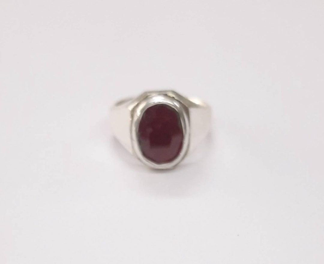 Sterling Silver Ring Ruby Gemstone Ring Handmade Jewelry From Rajasthan ...