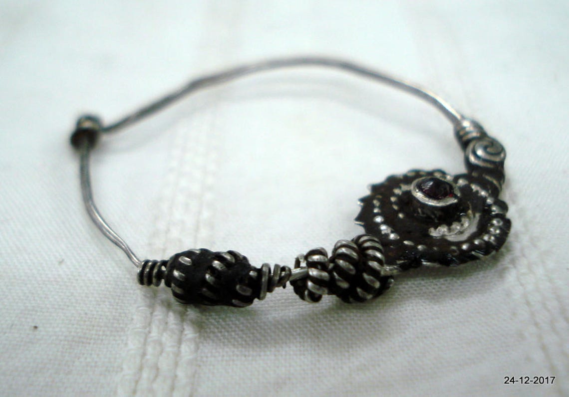 Vintage Nose Ring Antique Nose Ring Tribal Old Silver Nosering Nose ...