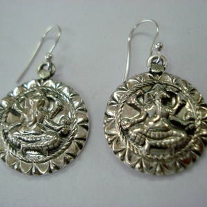 Traditional Design Sterling Silver Earrings Hindu God Lord Ganesha - Etsy