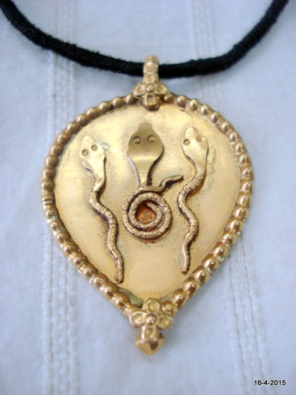 21kt Gold Pendant Necklace Hindu Amulet Naga Snake Vintage - Etsy