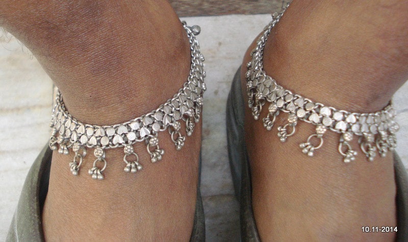 Vintage Antique Tribal Old Silver Anklet Feet Bracelet Ankle - Etsy