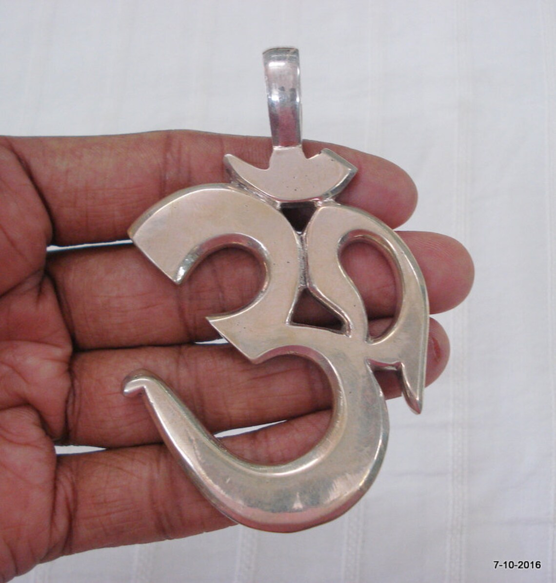 Traditional Design Sterling Silver Om Sign Amulet Pendant | Etsy