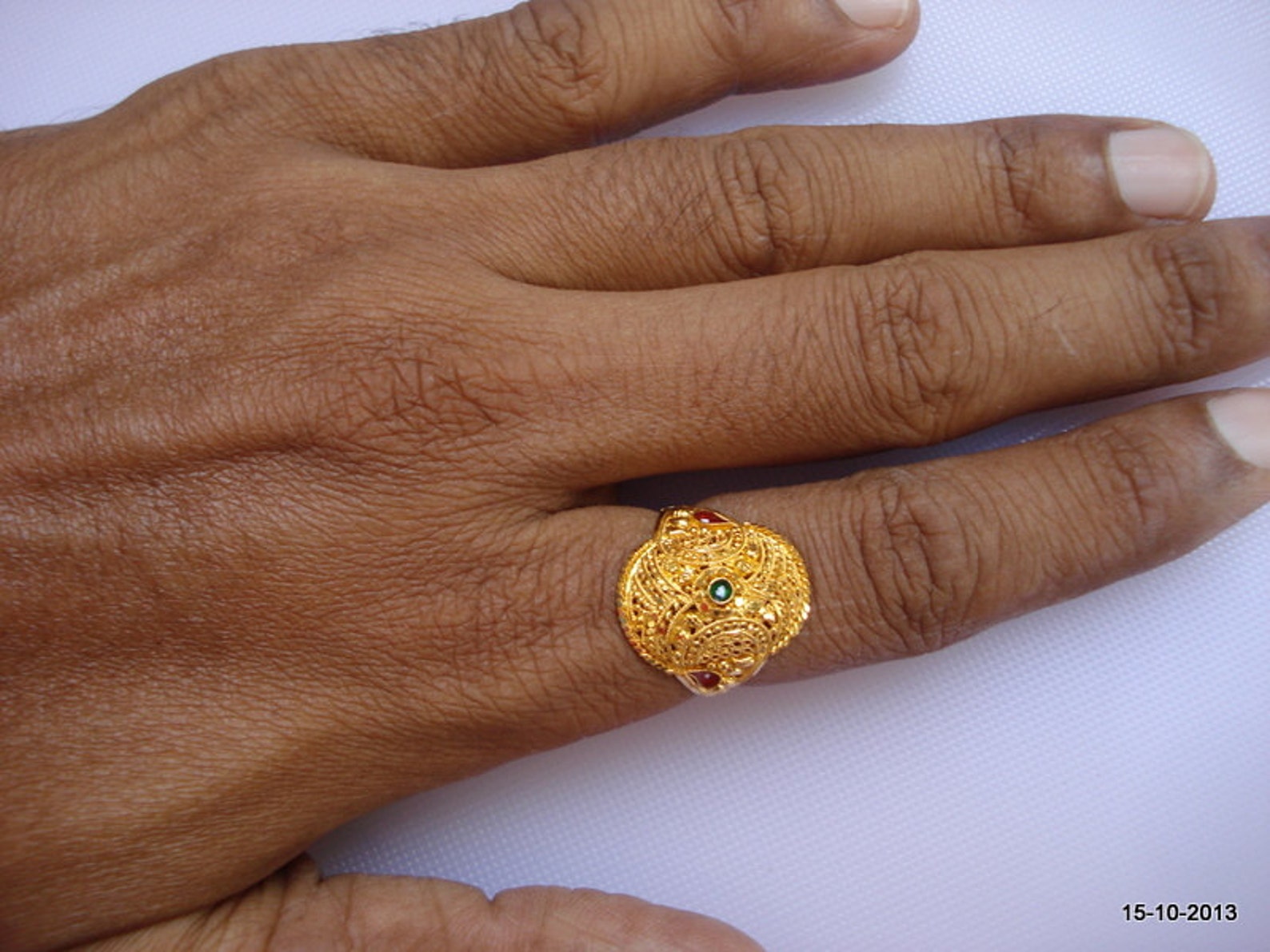 20k de oro anillo de diseño tradicional de joyería hecha a | Etsy
