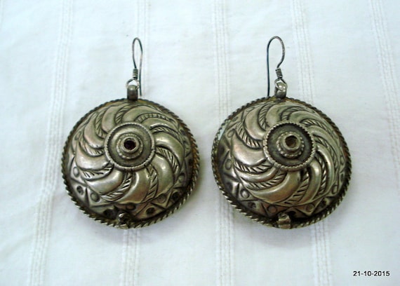 Vintage Antique Tribal Old Silver Ear Plug Earrings Belly | Etsy