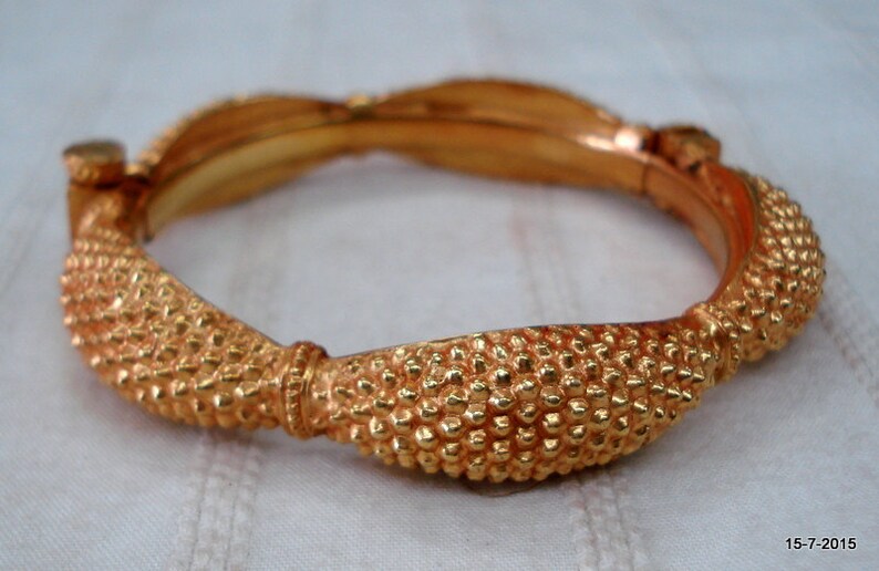 Antique Gold Gilded Silver Bracelet Bangle Vintage Gold - Etsy