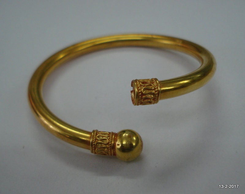 Traditional Design Silver Gold Vermeil Gold Gilded Bangle - Etsy