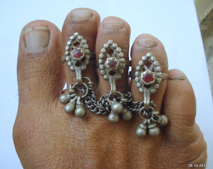 Vintage Antique Ethnic Tribal Old Silver Toe Ring Traditional Jewelry ...