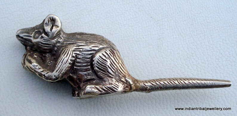Ethnic Old Silver Rat Statue Lord Ganesh Vehicle Mouse | Etsy