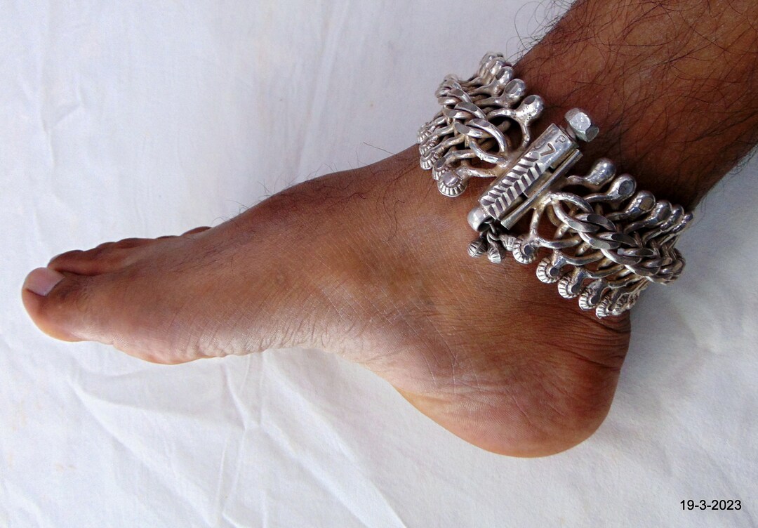 RARE Vintage Antique Silver Anklet Ethnic Tribal Old Silver Anklet ...