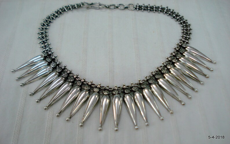 Traditional Design Sterling Silver Necklace Handmade Tribal Jewellery ...