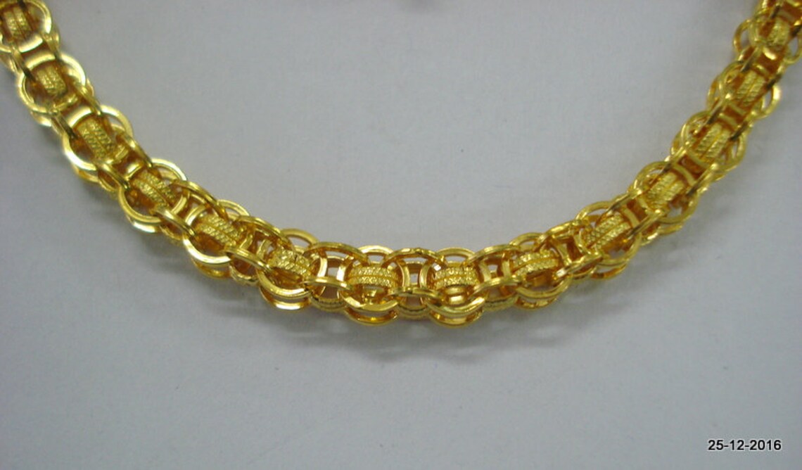 Traditional Design 22kt Gold Chain Necklace Handmade Gold - Etsy