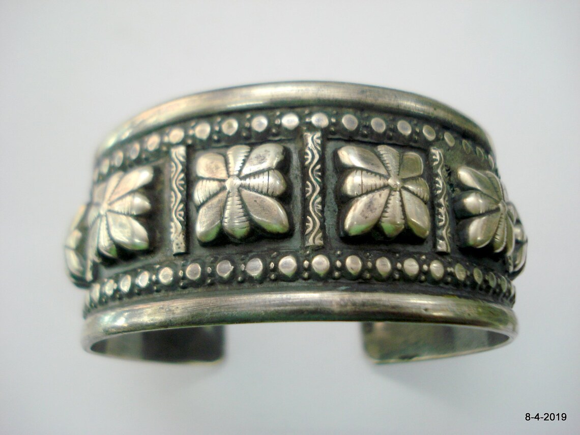 Vintage sterling silver bracelet bangle cuff traditional | Etsy