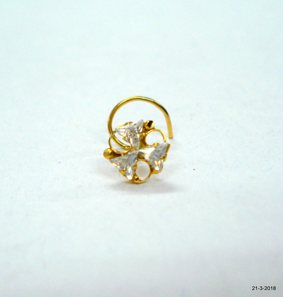 18kt gold nose stud nosepin nose ornament handmade gold | Etsy