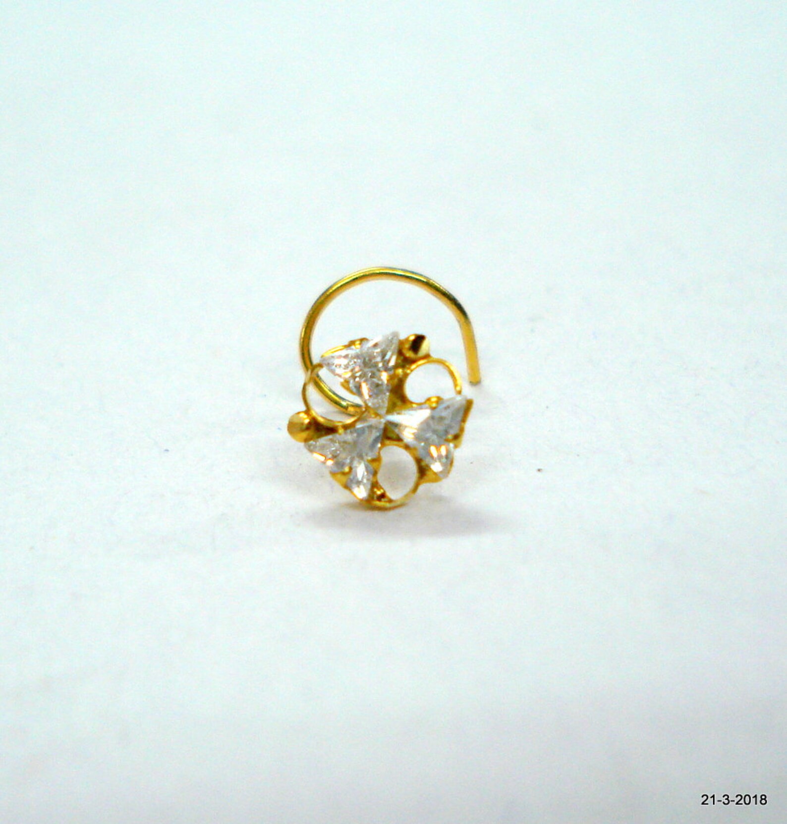 18kt gold nose stud nosepin nose ornament handmade gold | Etsy