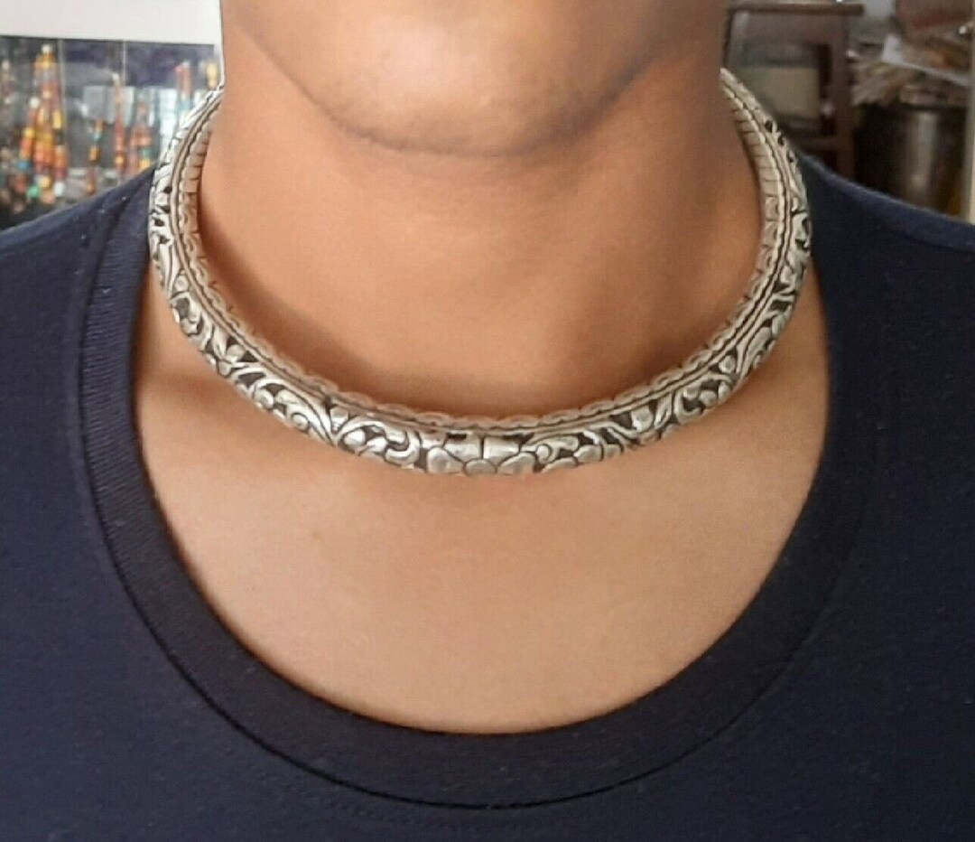 925 Sterling Silver Necklace Choker Neck Ring Handmade Hallmarked ...