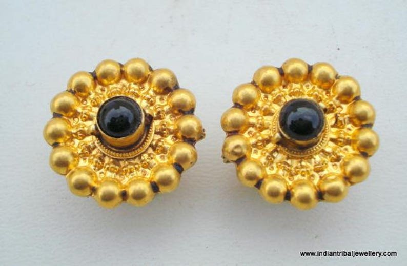 20k gold ear plug earrings old vintage antique belly dance | Etsy