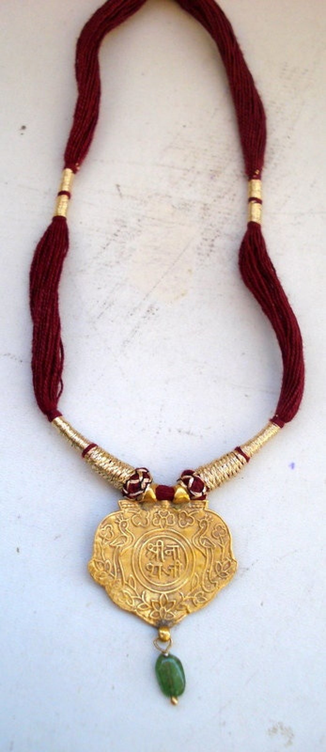 22kt Gold Pendant Necklace Vintage Antique Old Tribal Shreenath Ji ...
