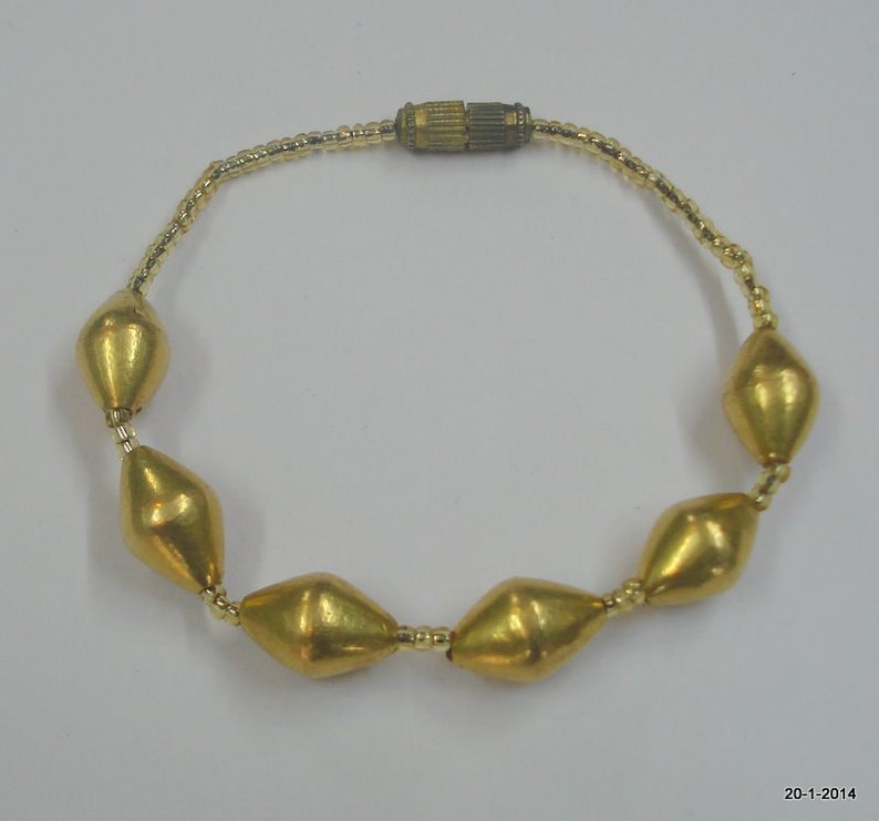 Vintage Antique 22k Gold Beads Bracelet Bangle Cuff Old Tribal Jewelry ...