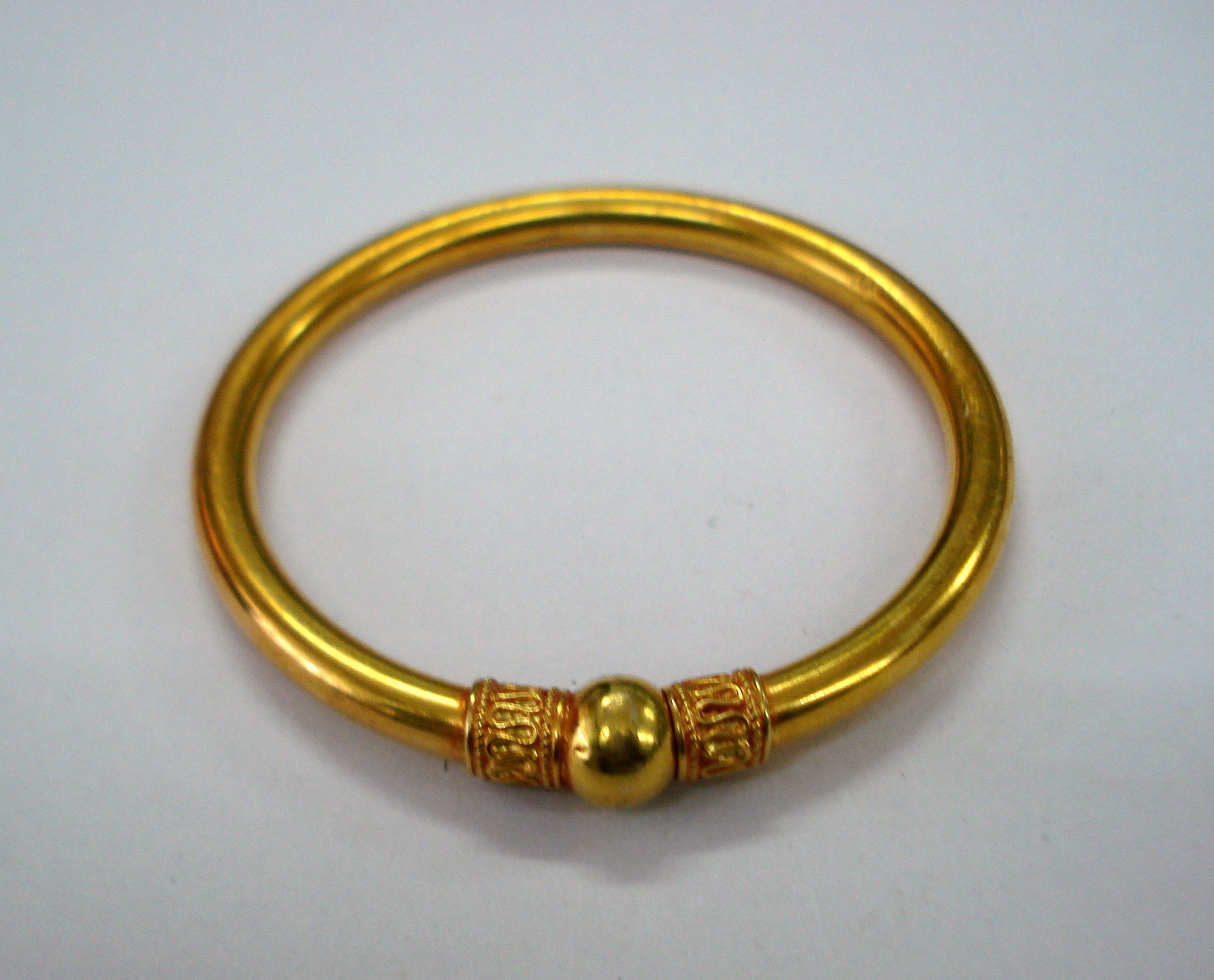 Traditional Design Silver Gold Vermeil Gold Gilded Bangle - Etsy