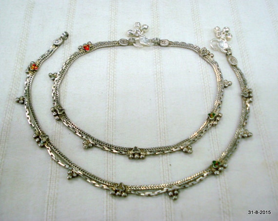 Vintage Antique Jewellery Tribal Old Silver Anklet Feet - Etsy
