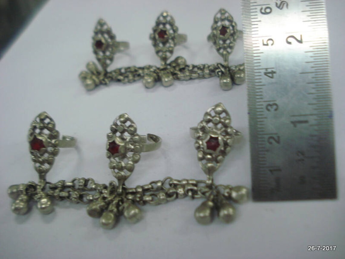 Vintage Antique Ethnic Tribal Old Silver Toe Ring Pair Belly | Etsy