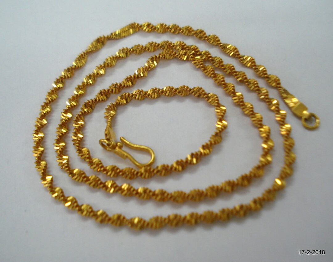 Traditional Design 22kt Gold Chain Necklace Handmade Gold Chain - Etsy