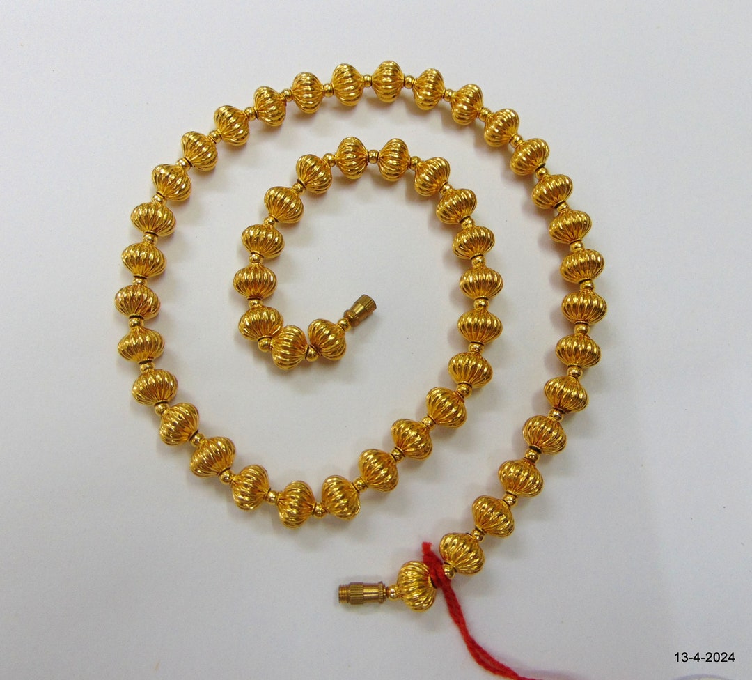 50 Traditional Design 22kt Gold Beads Necklace Handmade Beads Jewelry ...