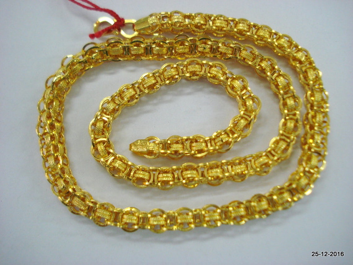 Traditional Design 22kt Gold Chain Necklace Handmade Gold - Etsy