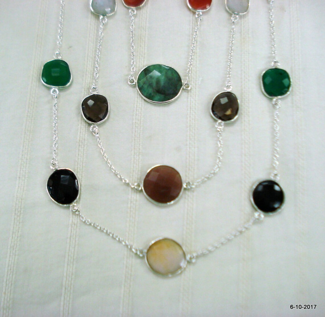 Traditional Design Sterling Silver Necklace Gemstone Necklace Silver ...