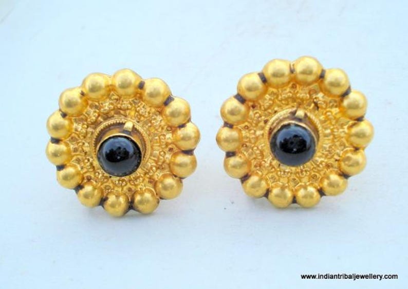 20k gold ear plug earrings old vintage antique belly dance | Etsy