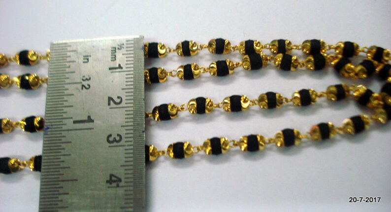 Traditional Design 22kt Gold Chain Necklace Handmade Tulsi Beads Mala ...