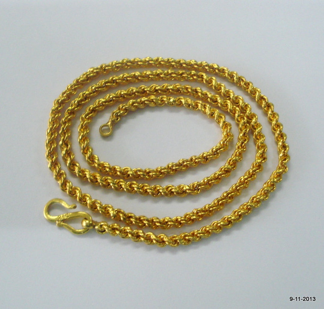 Ethnic 20k Gold Chain Necklace From Rajasthan India - Etsy