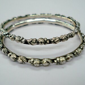 Sterling Silver Bangle Bracelet Chudiyan Traditional Handmade Jewellery ...