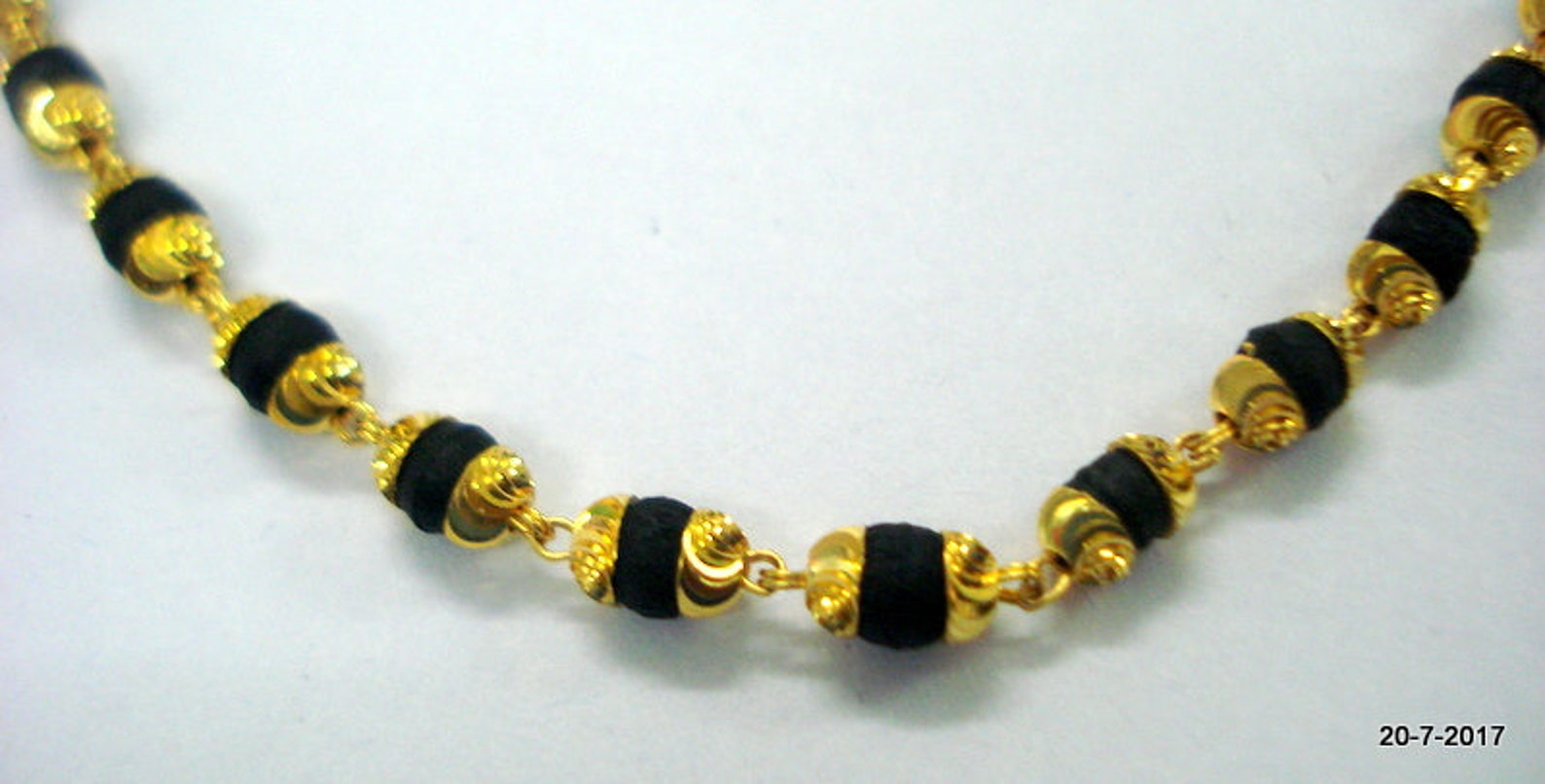 Traditional Design 22kt Gold Chain Necklace Handmade Tulsi Beads Mala ...