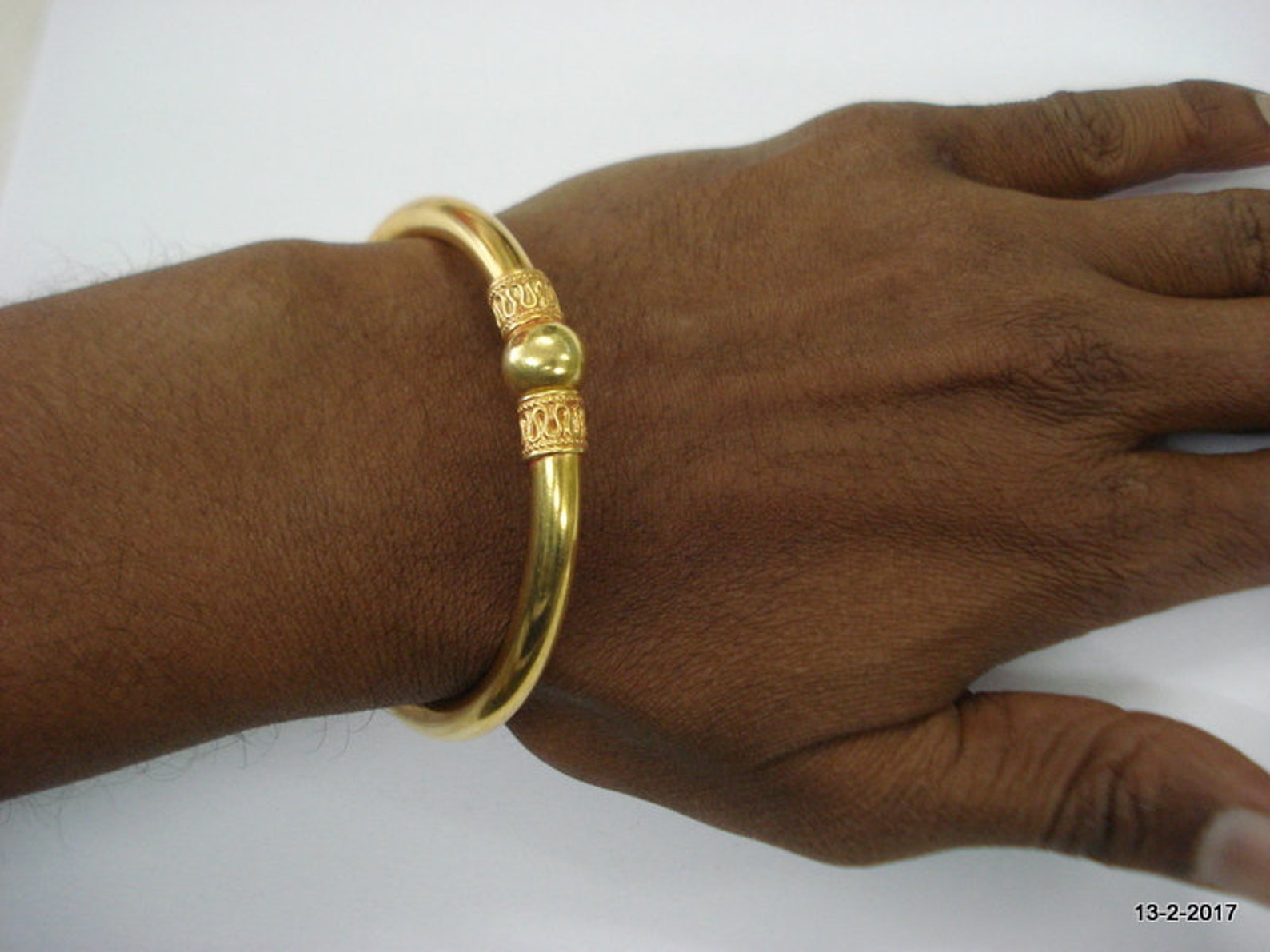 Traditional Design Silver Gold Vermeil Gold Gilded Bangle | Etsy