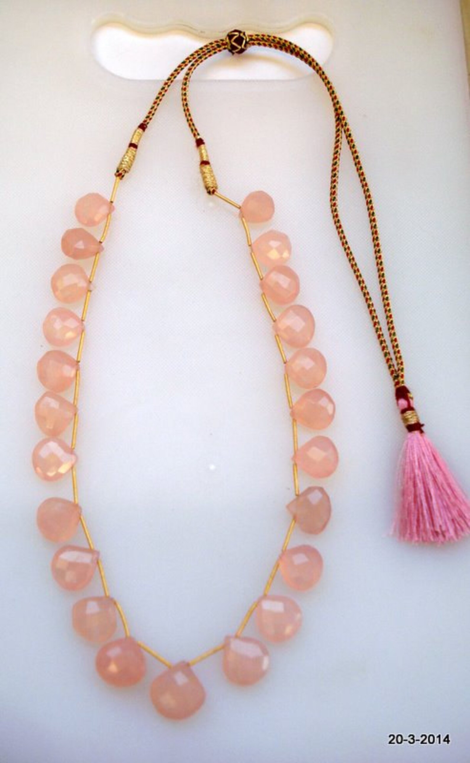 Rose Quartz Faceted Beads Drop Necklace Strand 1 Line - Etsy