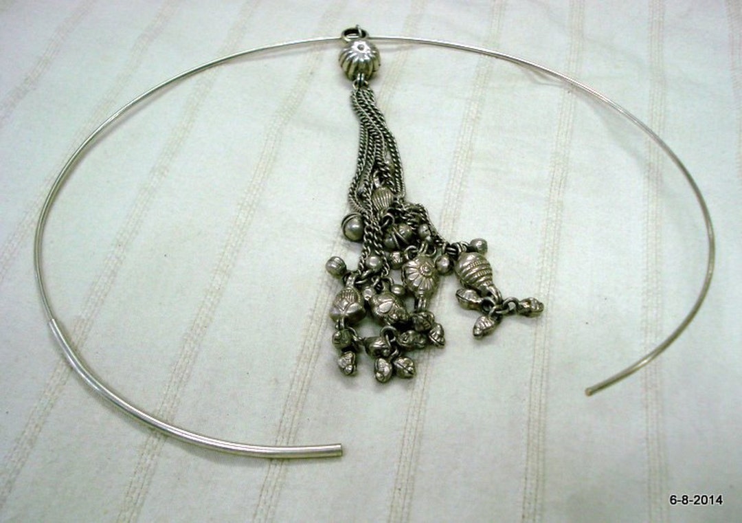 Ethnic Silver Necklace Choker Neck Ring Rajasthan India - Etsy