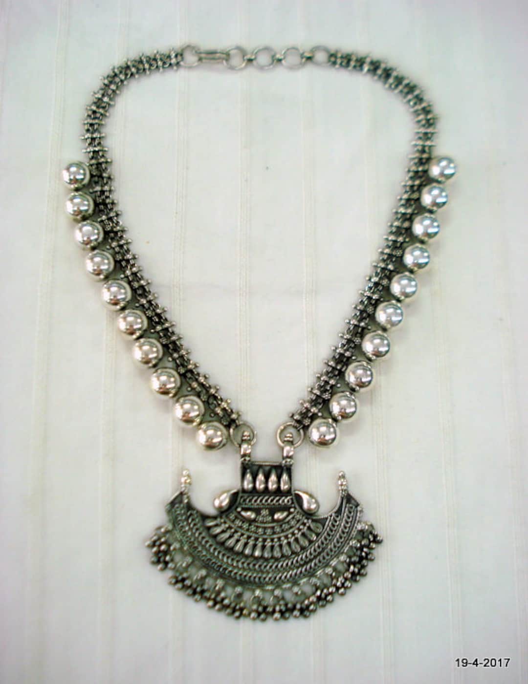 Traditional Design Sterling Silver Necklace Handmade Tribal Jewellery ...