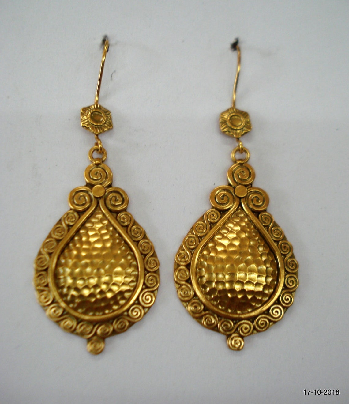 Sterling Silver Gold Vermeil Gold Gilded Earrings Gold Plated Earrings ...