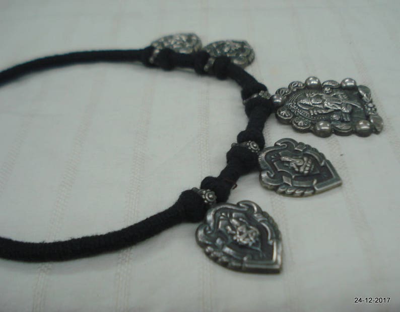 Ethnic Sterling Silver Pendant Necklace Hindu God Vishnu & Lakshmi - Etsy