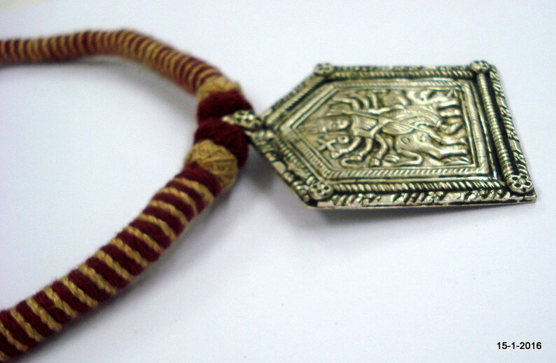 Antique Tribal Old Silver Amulet Pendant Necklace Hindu | Etsy