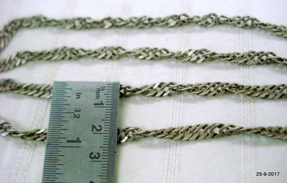Vintage Antique Tribal Old Silver Chain Necklace Disco Chain Jewelry - Etsy