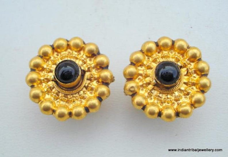 20k Gold Ear Plug Earrings Old Vintage Antique Belly Dance - Etsy
